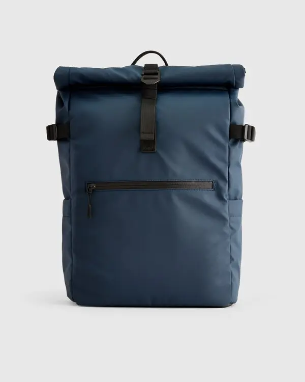 Quince Weatherproof Roll-top Backpack - Navy