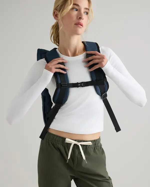 Quince Weatherproof Roll-top Backpack - Navy