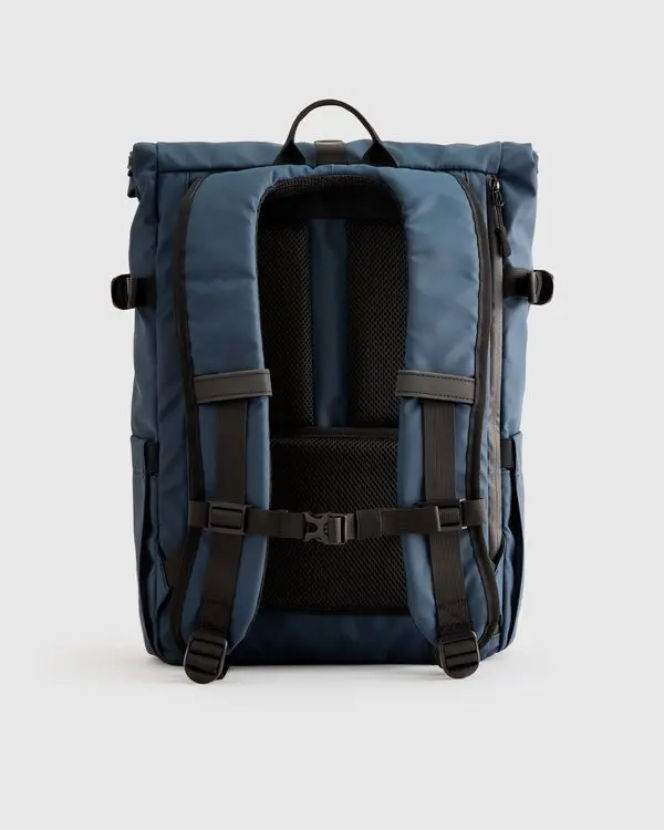 Quince Weatherproof Roll-top Backpack - Navy