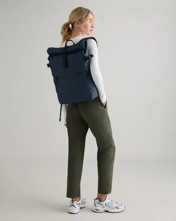Quince Weatherproof Roll-top Backpack - Navy