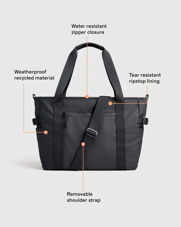 Quince Weather Proof Utility Tote - Black