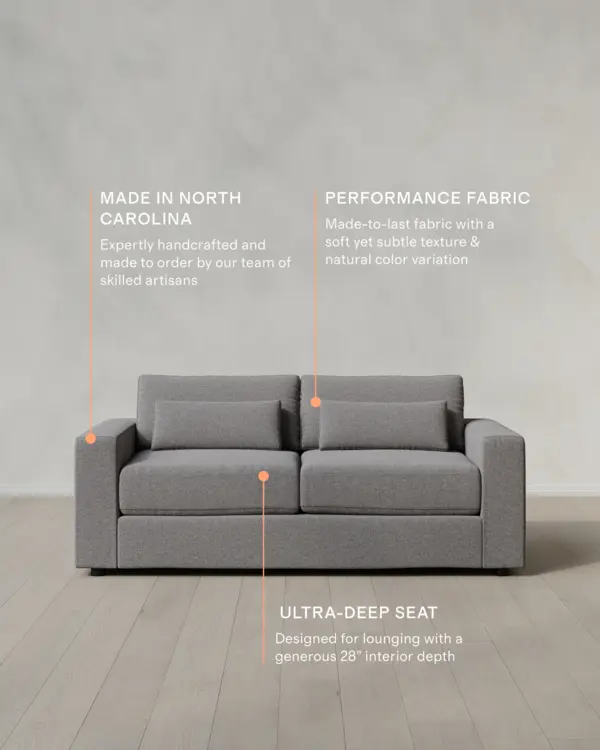 Quince Ashford Deep Seat Performance Basketweave Sofa - Ash