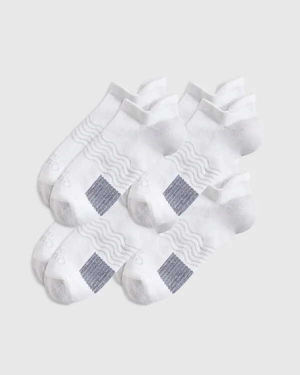 Quince Performance Golf Ankle Socks 4-pack - White/deep Navy