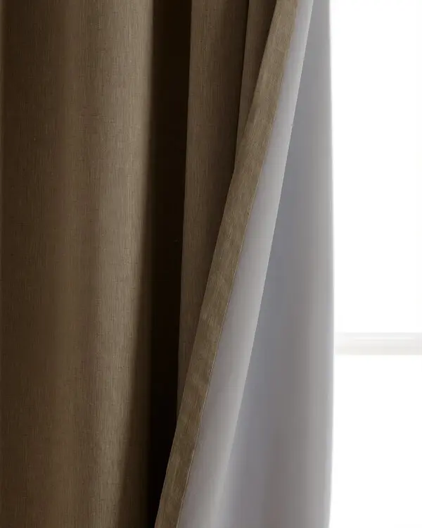Quince European Linen Grommet True Blackout Curtain Single Panel - Flax