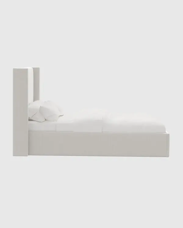Quince Wingback Bed In Performance Velvet - Snow