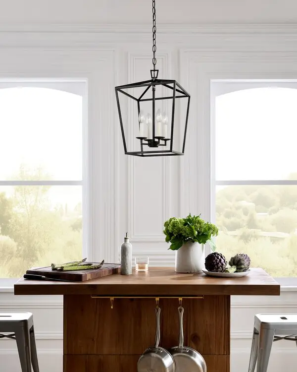 Quince Traditional Steel Lantern Pendant - Black