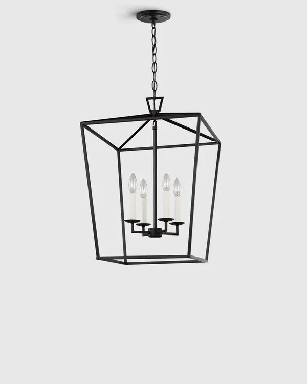 Quince Traditional Steel Lantern Pendant - Black