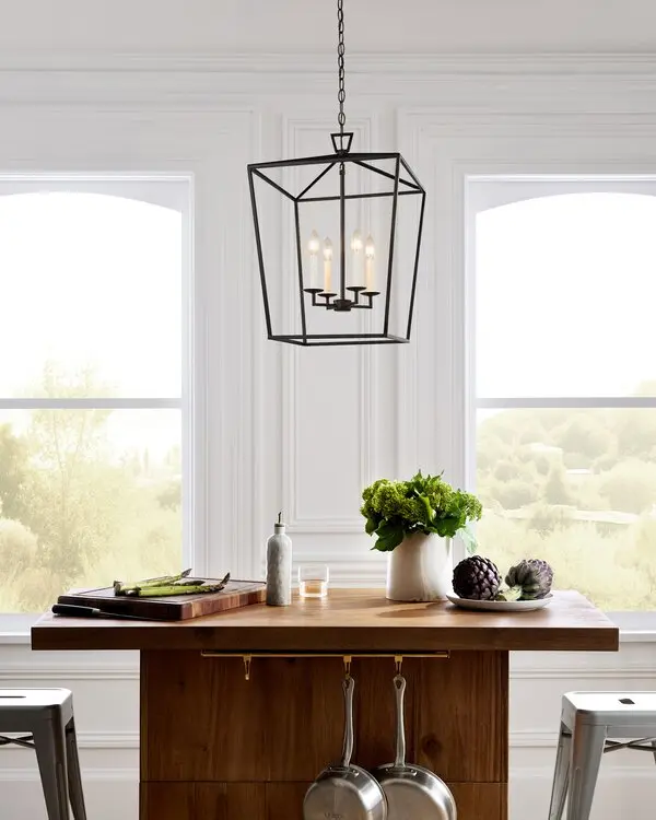 Quince Traditional Steel Lantern Pendant - Black