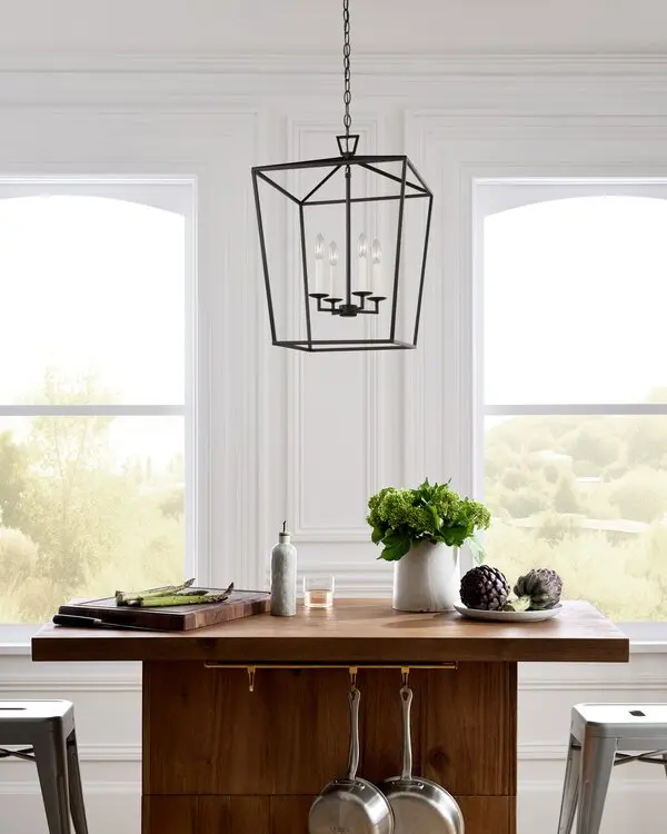 Quince Traditional Steel Lantern Pendant - Black