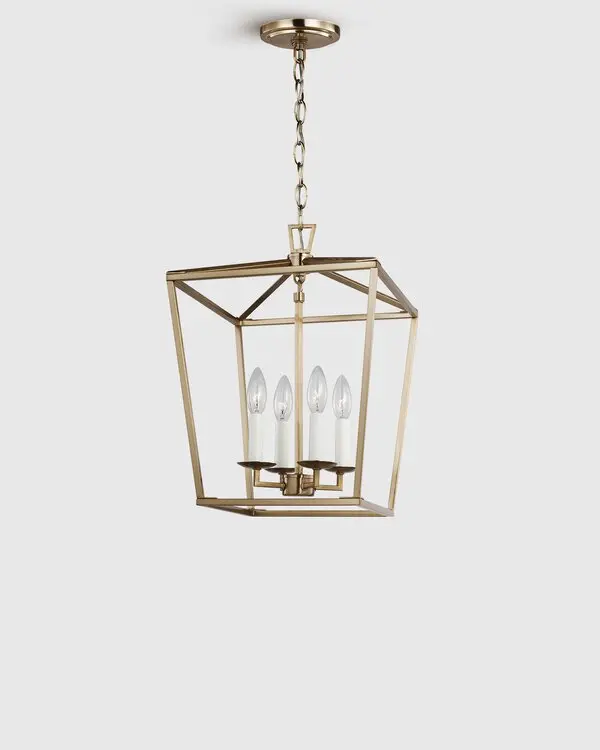 Quince Traditional Steel Lantern Pendant - Brass