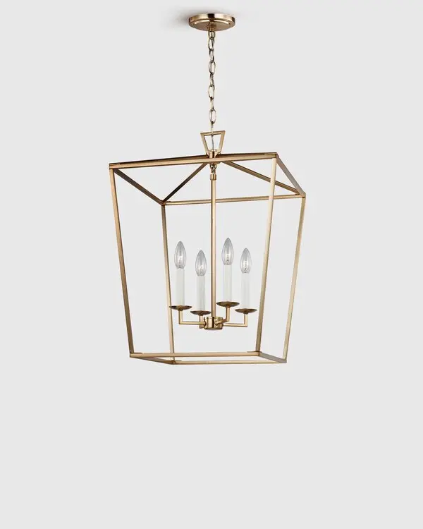 Quince Traditional Steel Lantern Pendant - Brass
