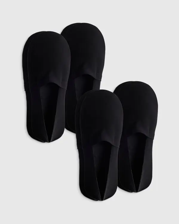 Quince Lightweight No-show Liner Socks 4-pack - Black