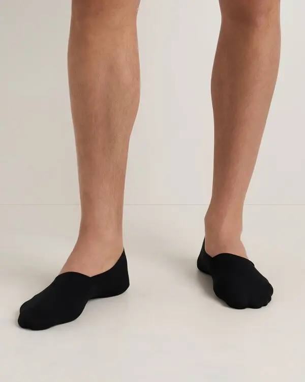 Quince Lightweight No-show Liner Socks 4-pack - Black