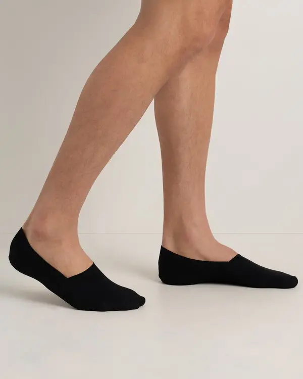 Quince Lightweight No-show Liner Socks 4-pack - Black