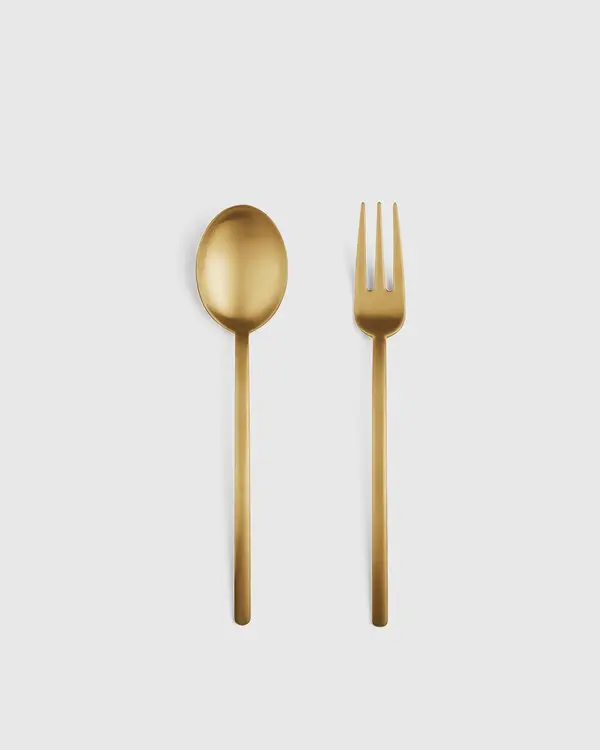 Quince Mepra Due 2-pc Serving Utensil Set - Brushed Gold