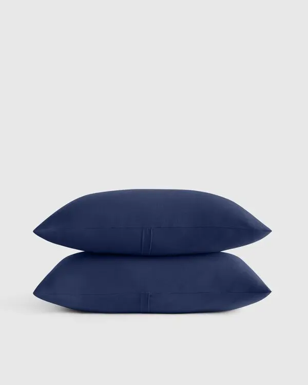 Quince Organic Jersey Sham Set - Navy