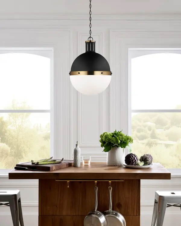 Quince Industrial Shaded Globe Pendant - Black