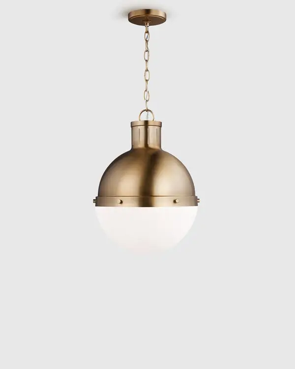 Quince Industrial Shaded Globe Pendant - Brass
