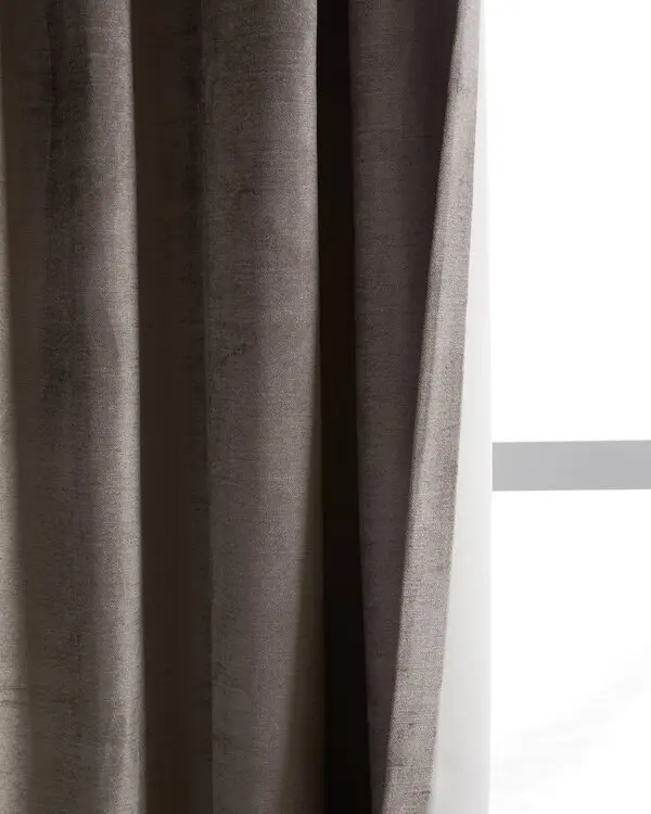 Quince Luster Velvet Room Darkening Curtain Single Panel - Slate