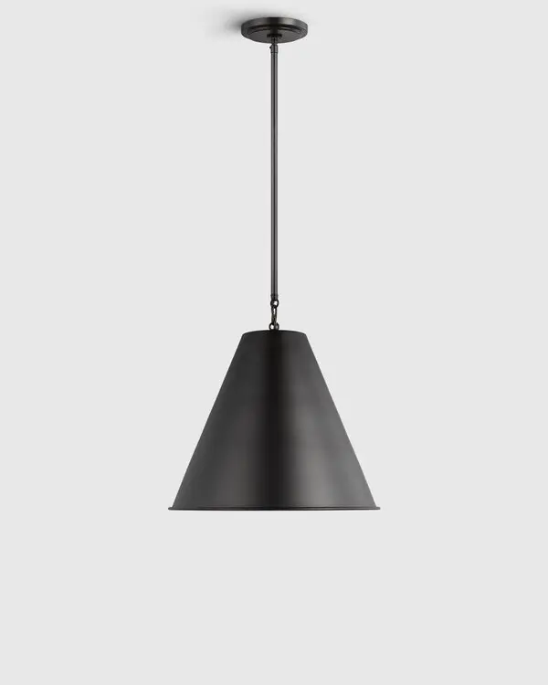 Quince Tapered Steel Shade Pendant - Black