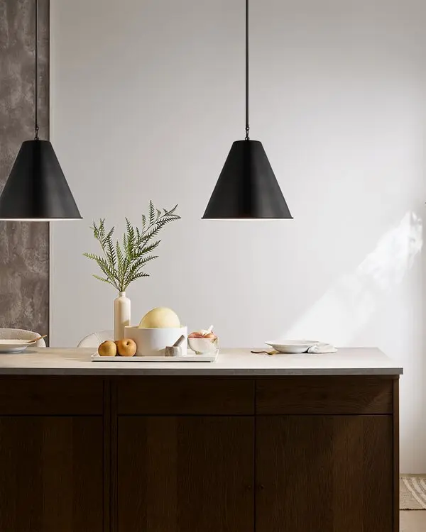 Quince Tapered Steel Shade Pendant - Black