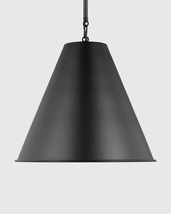 Quince Tapered Steel Shade Pendant - Black