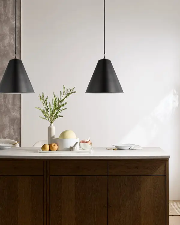Quince Tapered Steel Shade Pendant - Black