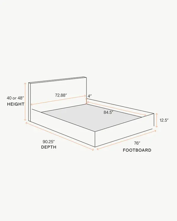 Quince Square Bed In Performance Velvet - Chocolate