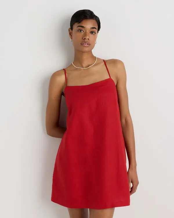 Quince 100% European Linen Mini Skort Dress - Chile