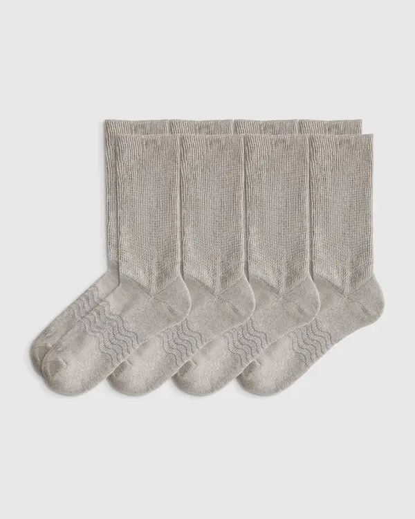 Quince Cotton Targeted Stretch Crew Socks 4-pack - Heather Grey