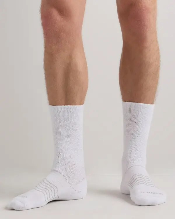 Quince Targeted Stretch Crew Socks 4 Pack - White