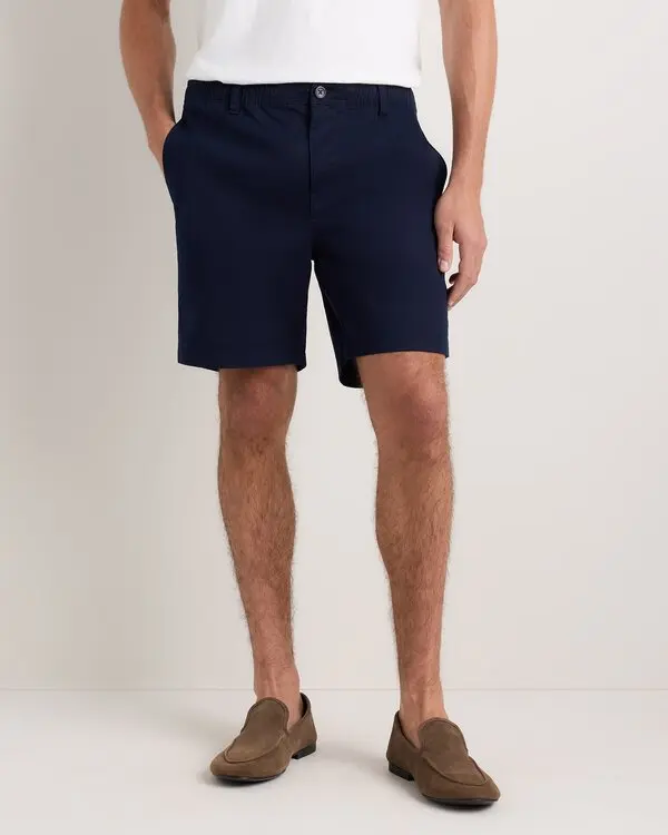 Quince Organic Stretch Cotton Chino Shorts - Deep Navy