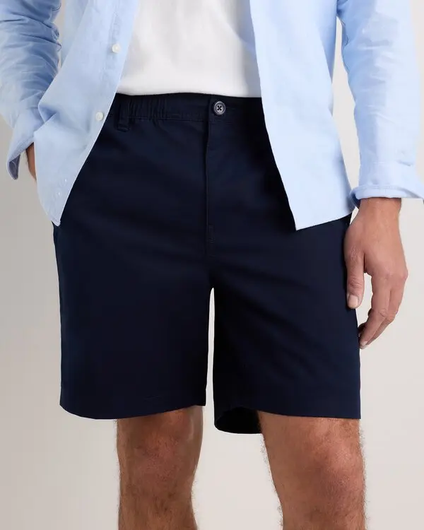 Quince Organic Stretch Cotton Chino Shorts - Deep Navy