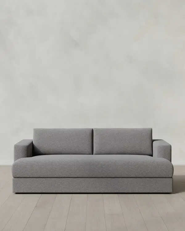 Quince Sierra Curved Arm Sofa In Performance Basketweave - Ash
