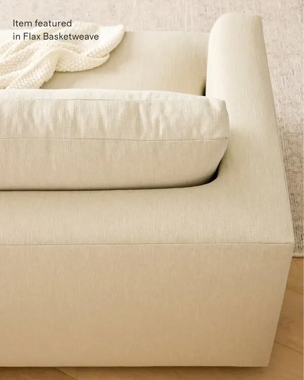Quince Sierra Curved Arm Sofa In Performance Basketweave - Ash