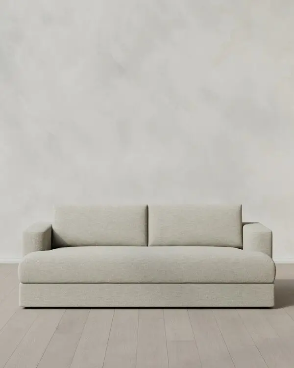 Quince Sierra Curved Arm Sofa In Performance Basketweave - Flax