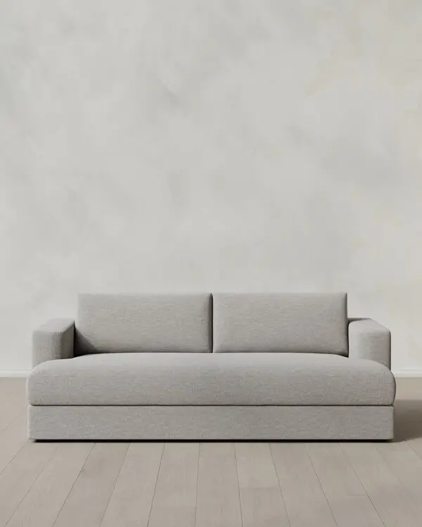 Quince Sierra Curved Arm Sofa In Performance Basketweave - Fog