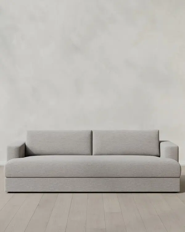 Quince Sierra Curved Arm Sofa In Performance Basketweave - Fog