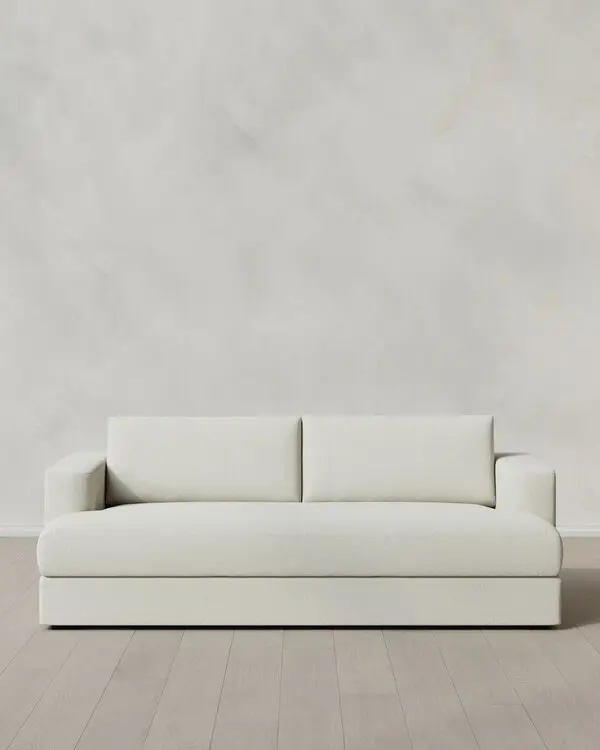 Quince Sierra Curved Arm Sofa In Performance Basketweave - Ivory