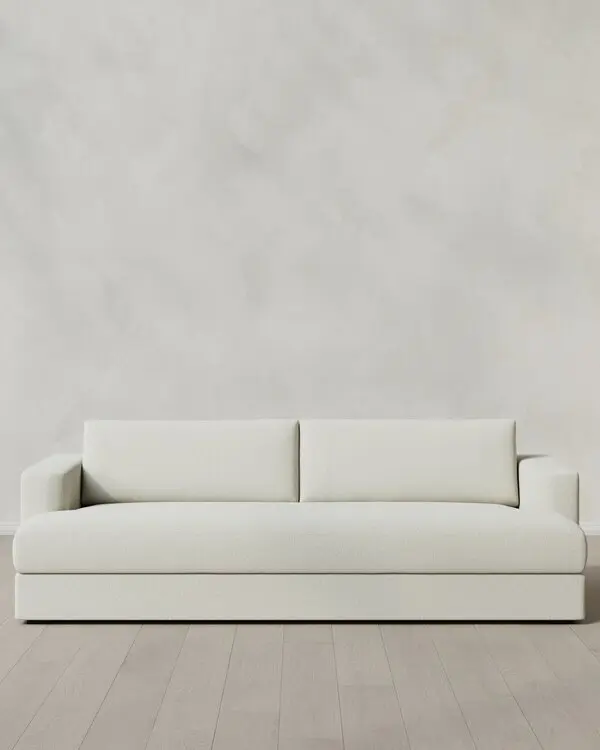 Quince Sierra Curved Arm Sofa In Performance Basketweave - Ivory