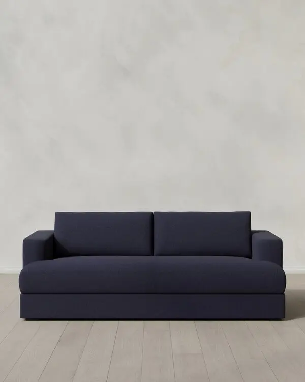 Quince Sierra Curved Arm Sofa In Performance Basketweave - Navy