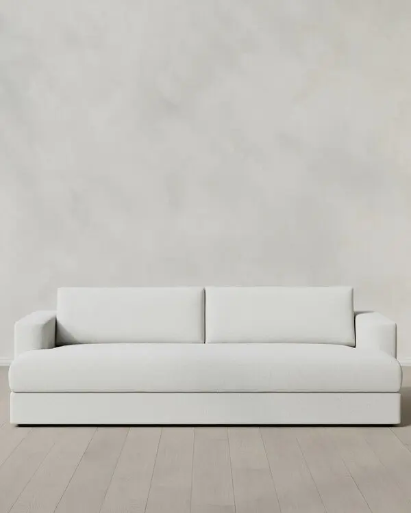Quince Sierra Curved Arm Sofa In Performance Basketweave - Snow