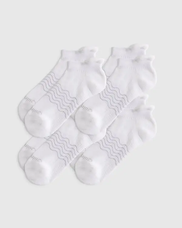 Quince Everyday Cotton Pilates Ankle Socks 4-pack - White