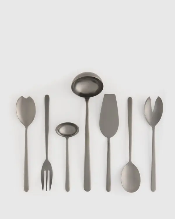 Quince Mepra Linea 7-pc Serving Utensil Set - Brushed Black