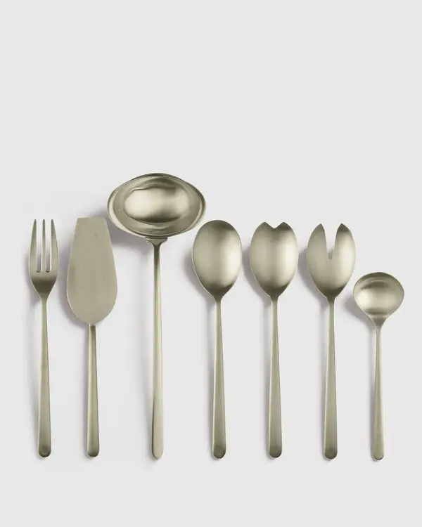 Quince Mepra Linea 7-pc Serving Utensil Set - Brushed Champagne