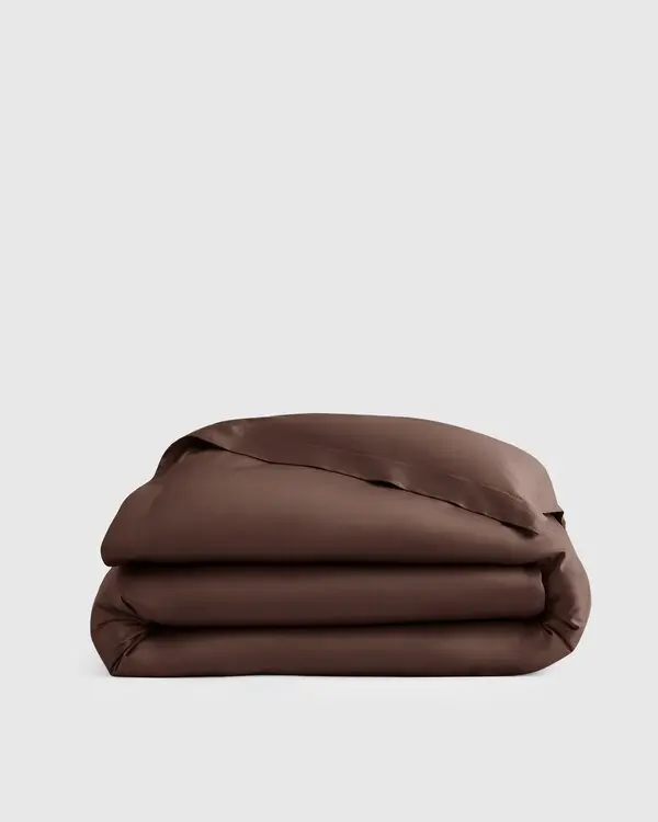 Quince Signature Giza Cotton Sateen Duvet Cover - Espresso