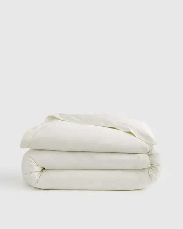 Quince Signature Giza Cotton Sateen Duvet Cover - Ivory