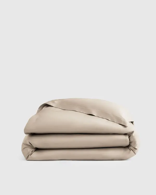 Quince Signature Giza Cotton Sateen Duvet Cover - Sand