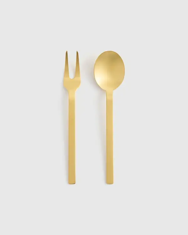 Quince Mepra Stile 2-pc Serving Utensil Set - Brushed Gold