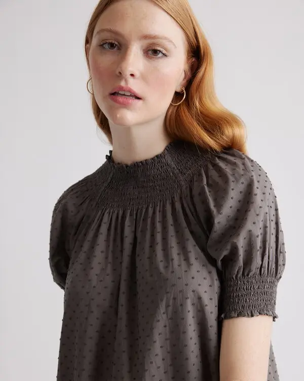 Quince Swiss Dot Midi Dress